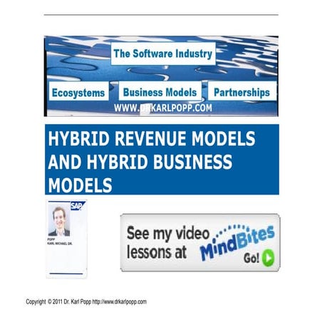 business models and revenue models in the software industry | PDF