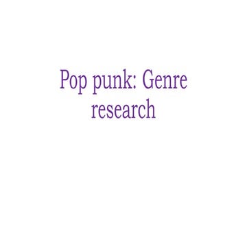 Pop punk genre research | PPT