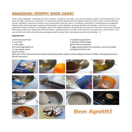 Poppy seed cake | DOCX | Desserts and Baking | Food & Drink
