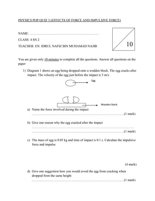 Peka form 4 (inertia) | PPTX | Physics | Science