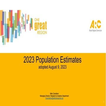 2023 Population Estimates: ARC Region | PPT