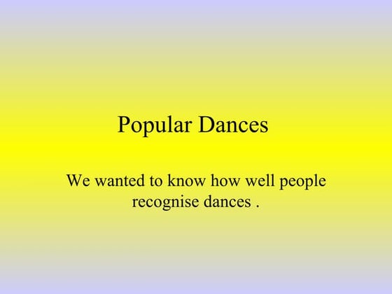 Popular Dances | PPT