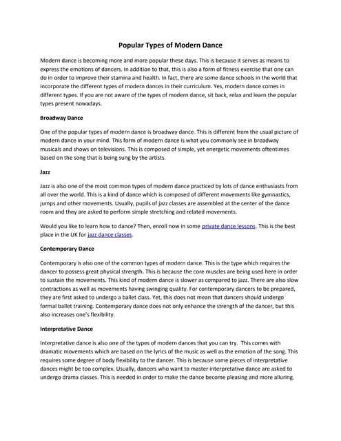 Contemporary Dance Classes | dancersgallery | PPT