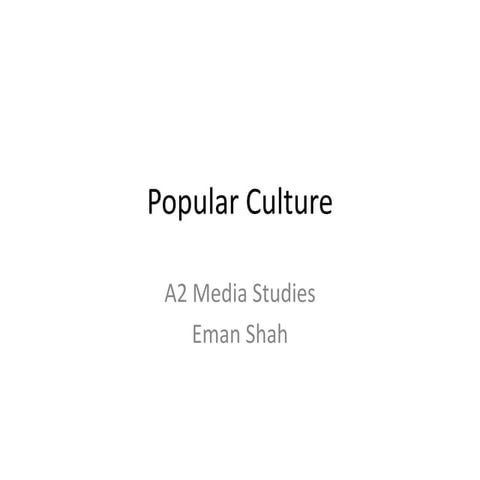 Popular culture | PPTX