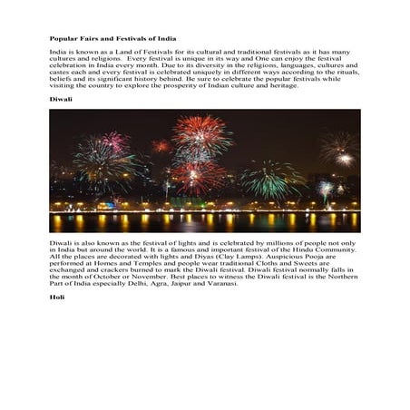 Popular fairs and festivals of india | PDF