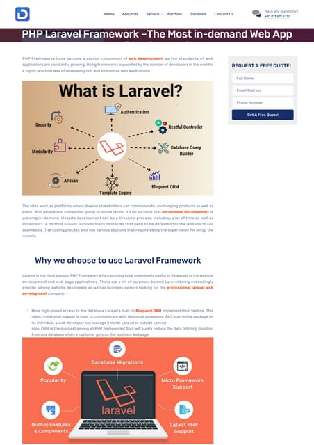 Why Choose Laravel Framework For Your Next Web Development Project Ppt