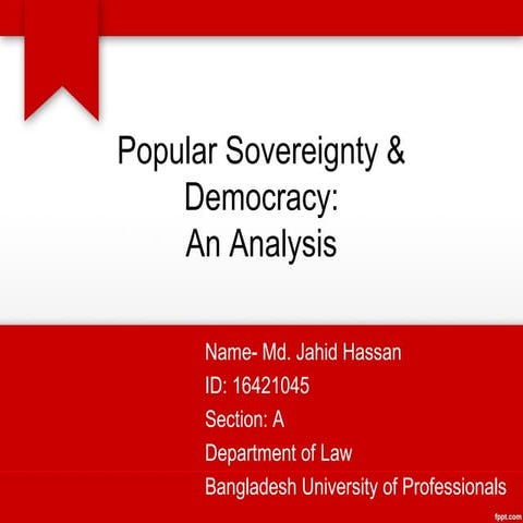 Popular Sovereignty & Democracy: An Analysis | PPT
