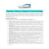 Popular Thesis Topics in Networking | PDF