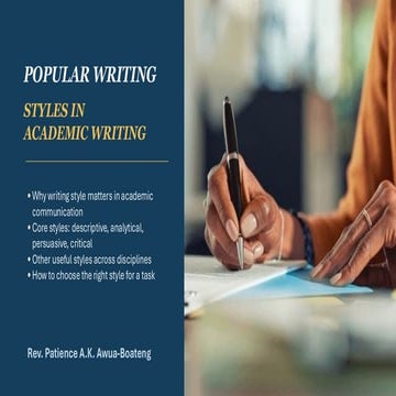 Mastering Popular Academic Writing Styles for Effective Communication | PDF