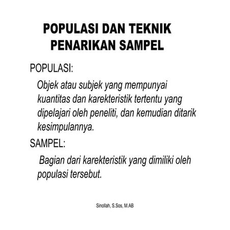 Populasi dan teknik penarikan sampel [compatibility mode] | PDF