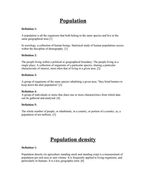 Overpopulation and underpopulation | PPTX