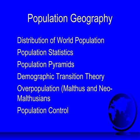Population Geography | PPT