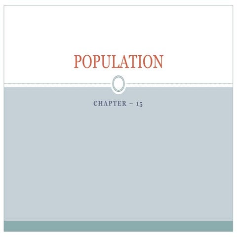 POPULATION AND THE ENVIRONMENT | PPT