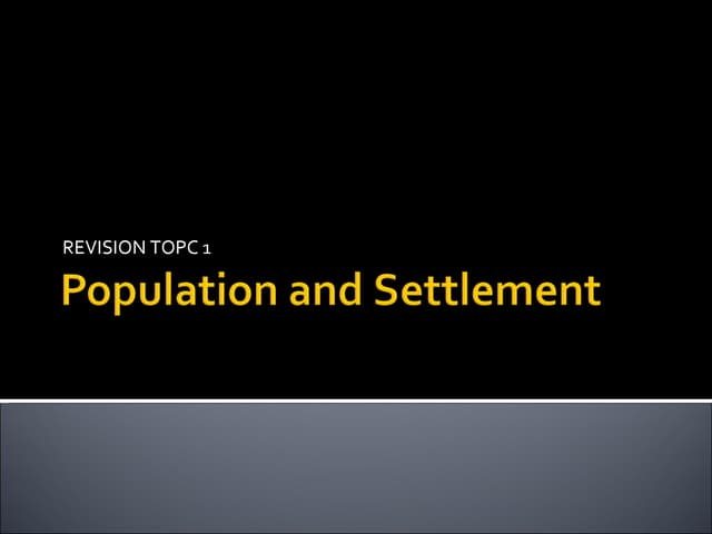 Population and settlement | PPTX