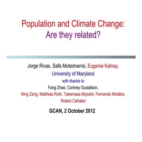 Population and Climate Change: Are They Related? | PDF