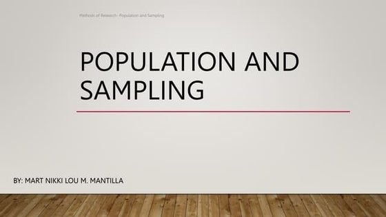 Sampling And Sampling Distribution By Group 3 Pdf