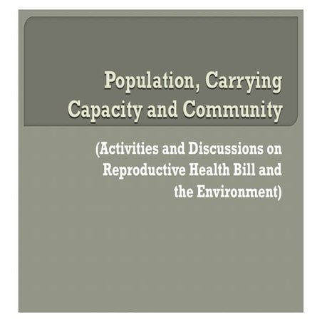Population, Carrying Capacity And Community | PDF
