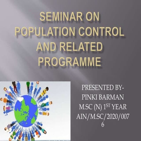 Population control and related population control programme | PPTX