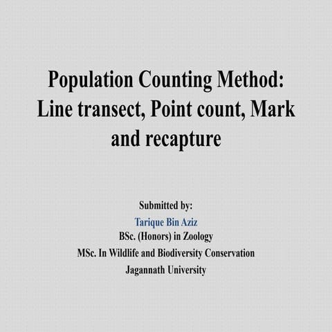 Population Counting Method Line Transect Point Count Mark And