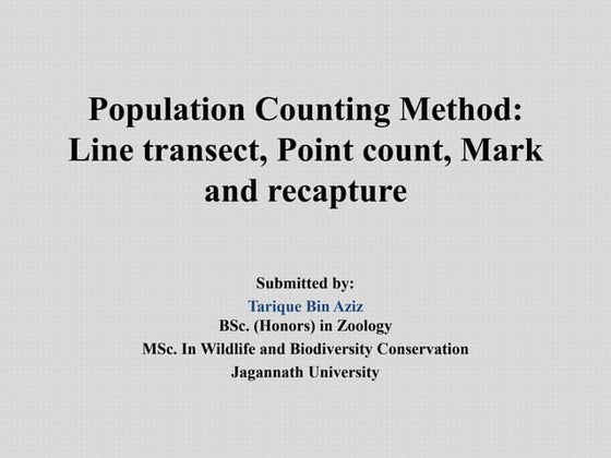 Wild life census and its role in conservation | PPT