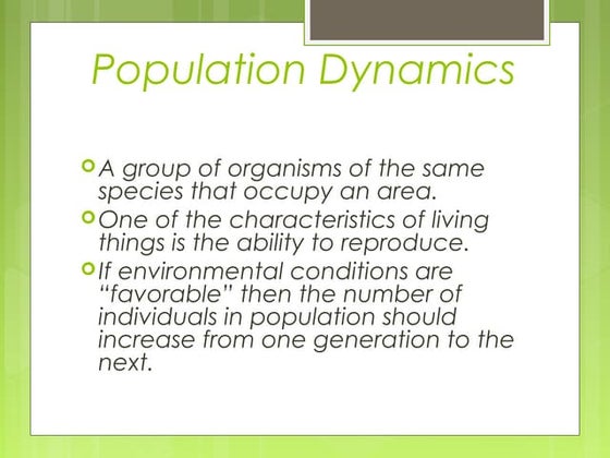 Population dynamics presentation | PPTX