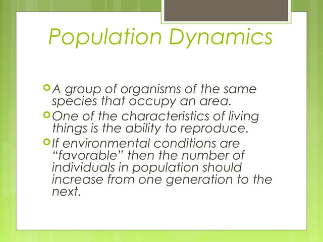 Population dynamics presentation | PPTX