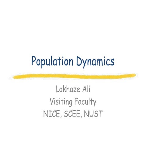 Population Dynamics | PPT