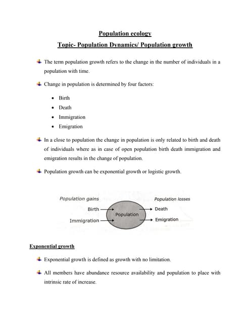 Exponential and Logistics Growth Curve - Environmental Science | PPTX