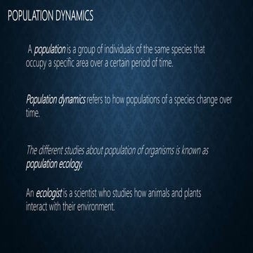 Population dynamics | PPTX