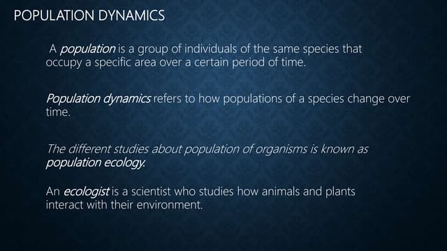 Population dynamics presentation | PPTX