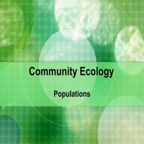 Population ecology | PPT | Biological Sciences | Science