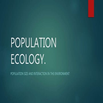 Population ecology | PPTX