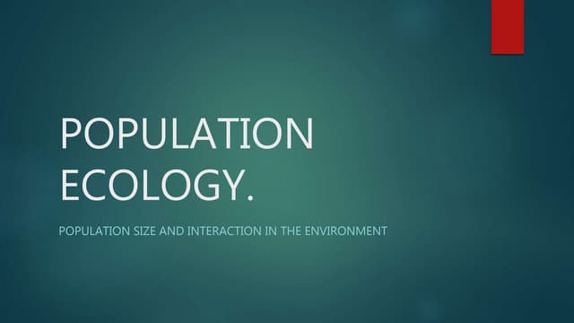 Population ecology grade 11 (life-sciences) | PPTX