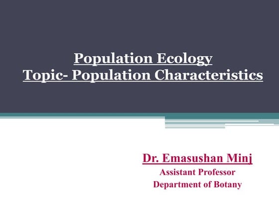 Population characteristics | PDF | Biological Sciences | Science