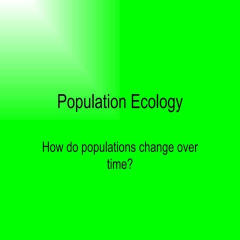 Population Ecology, Succession | PPT
