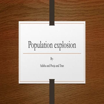 Population explosion | PPTX
