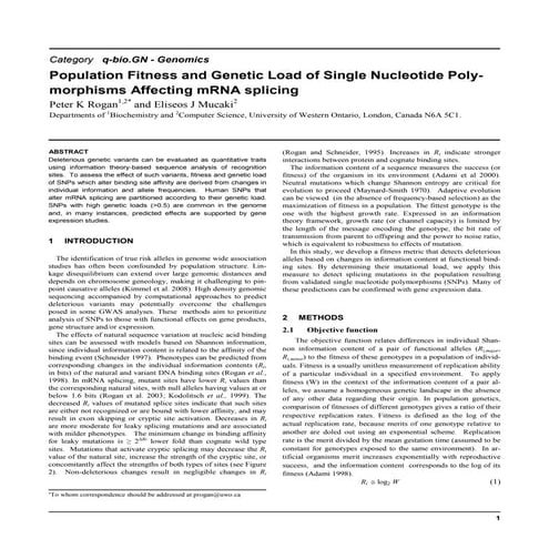 Population fitness and genetic load of | PDF
