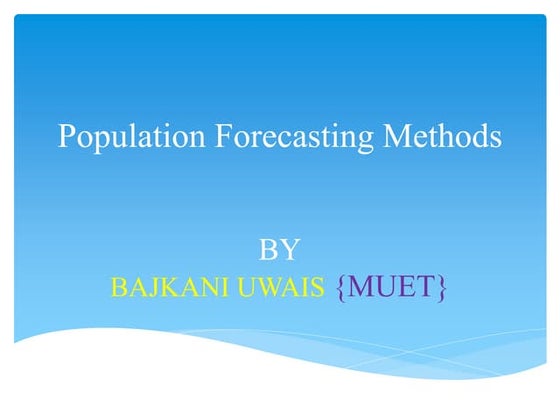 Population forecasting methods | PPT