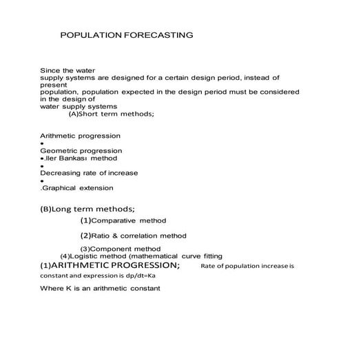 Population Forecasting Pdf