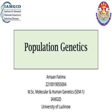 Understanding Population Genetics and the Hardy-Weinberg Principle ...