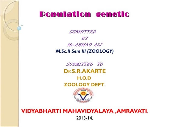 Population genetics | PPTX