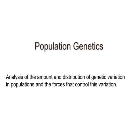 Population genetics | PPT