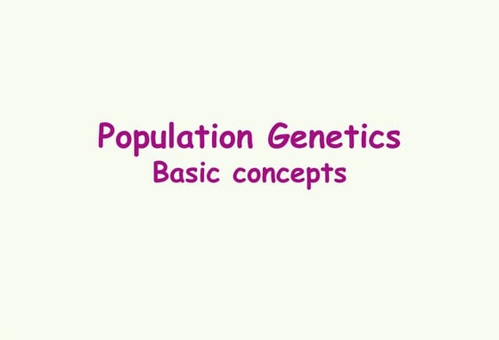 Population genetic ppt | PPT