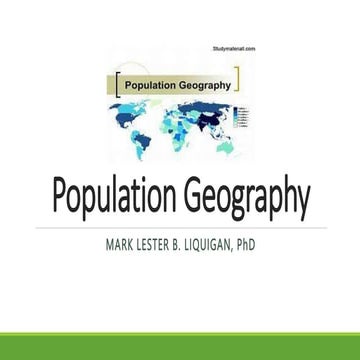 Population Geography and Agricultural Geography.pptx | Geography | Science