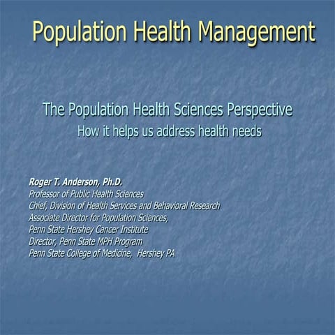 Population health management anderson | PPT