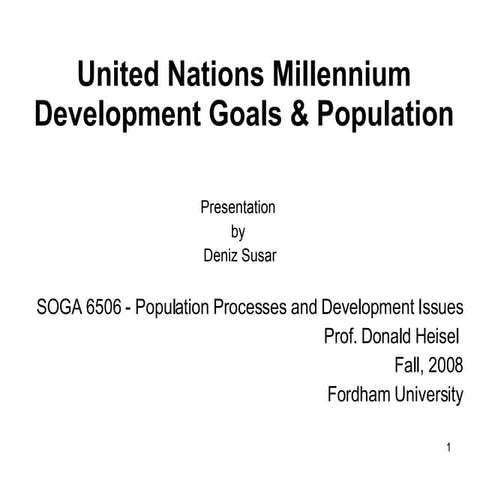 Millenium Development Goals & Population | PPT