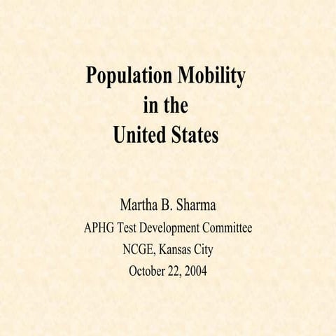 Population Mobility Pwrpt | PPT