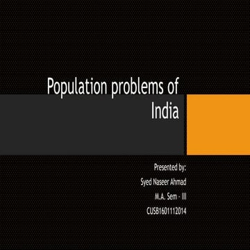 Population problems of india upd | PPT