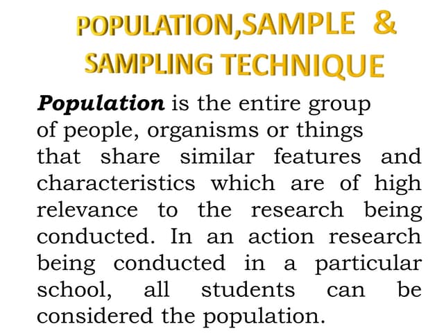 Population Sample And Sampling Technique Pptx