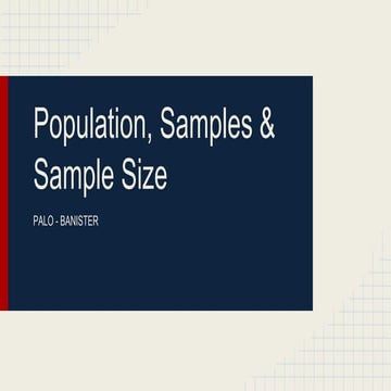 Population, samples & sample size | PPTX